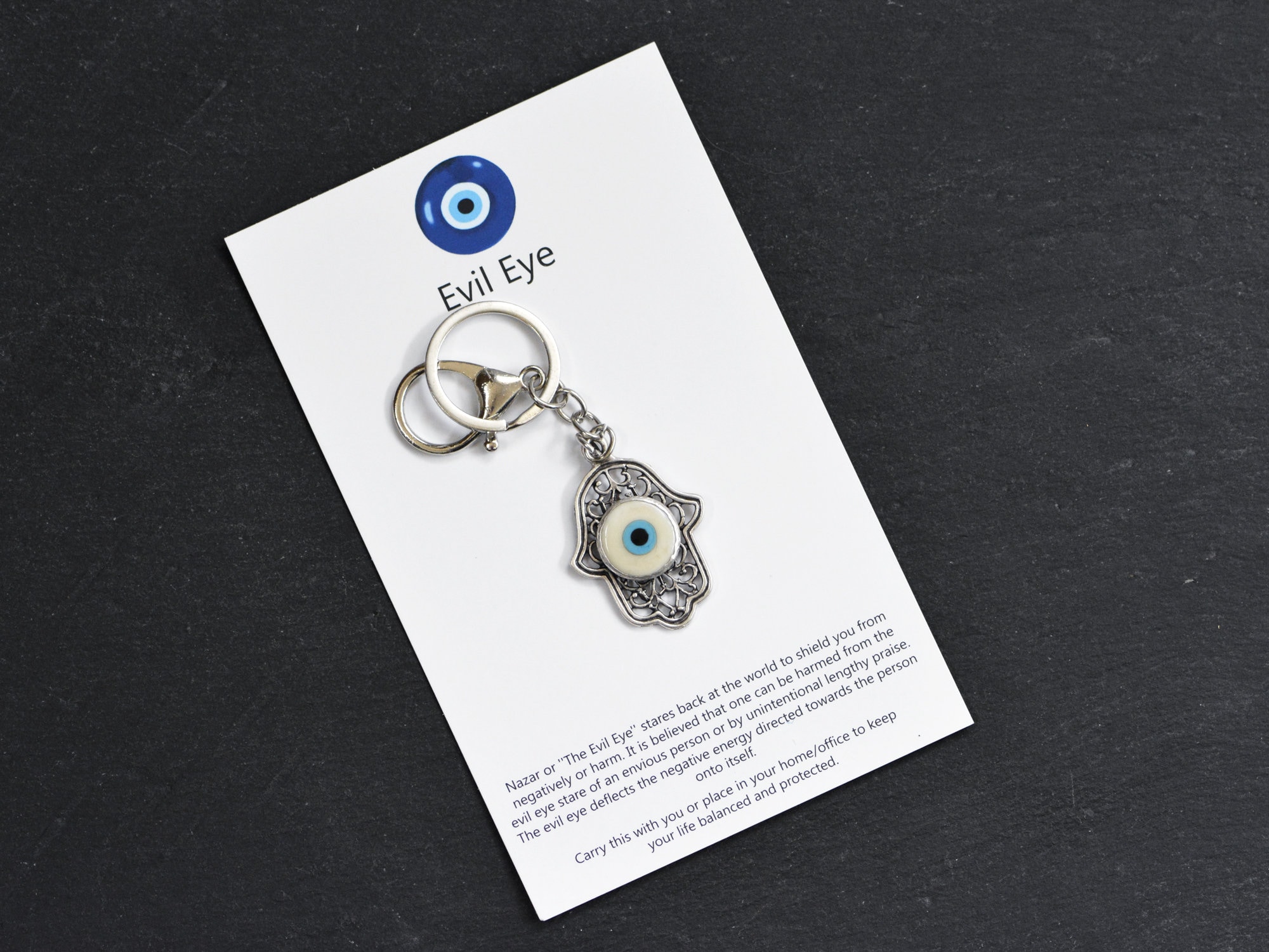 Hamsa Evil Eye Keychain Hamsa Hand Keyring Hand of Fatima | Etsy