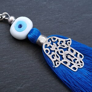 Evil Eye Key Chain, White Evil Eye, Blue Key Chain, Tassel Key Chain ...