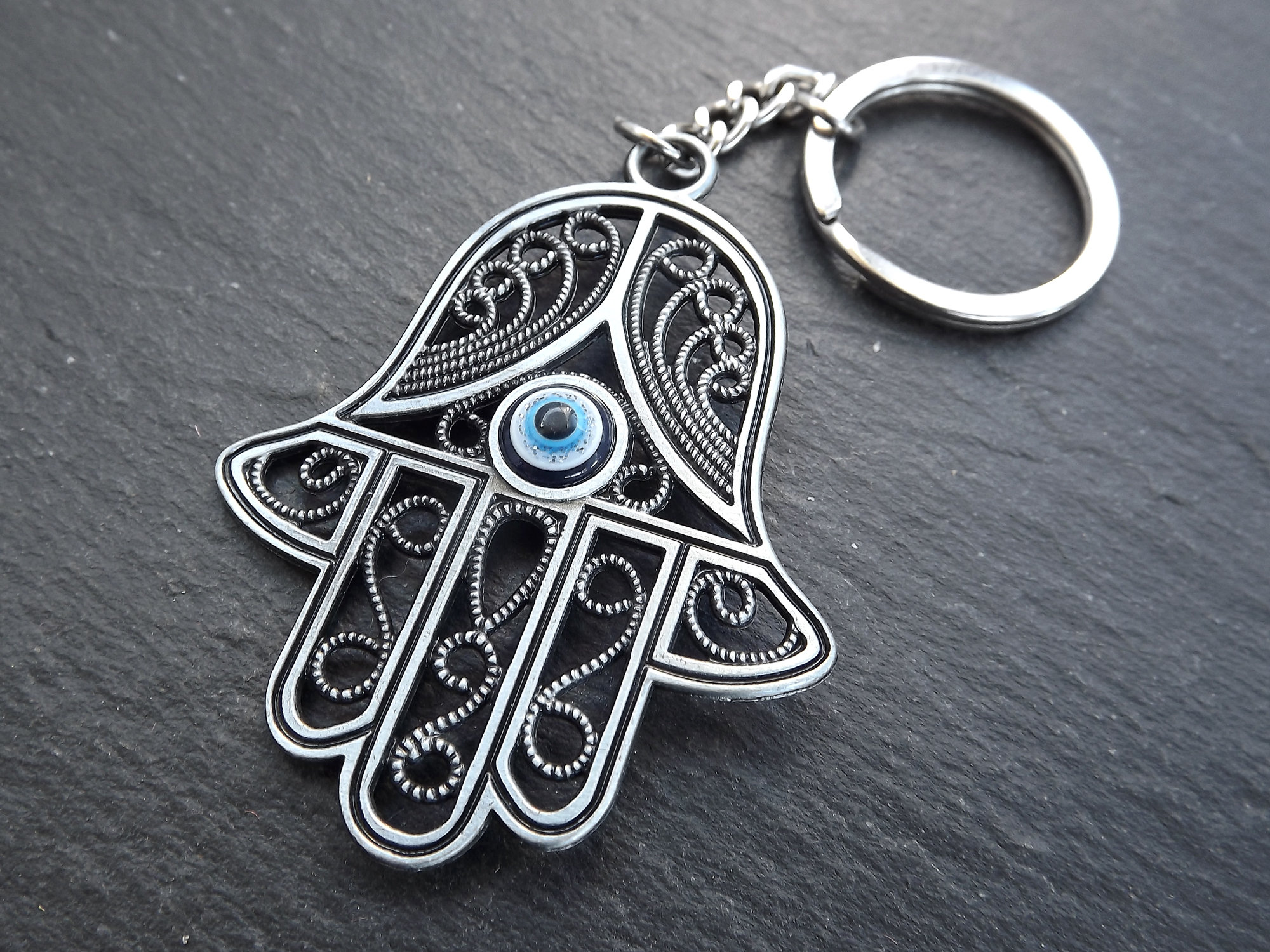 Evil Eye Hamsa Keychain Hamsa Hand Keyring Hand Of Fatima | Etsy