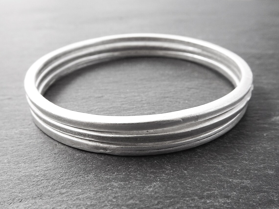 Three Simple Slim Stacking Bangle Set- Ethnic Tribal Authentic Turkish ...