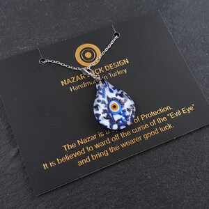 Blue Evil Eye Necklace, Protective Turkish Nazar Amulet Talisman, Good ...