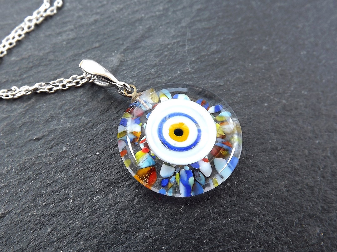 Colorful Evil Eye Necklace, Protective Turkish Nazar Amulet Talisman ...