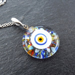 Colorful Evil Eye Necklace, Protective Turkish Nazar Amulet Talisman ...