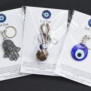 Evil Eye Keychain, Blue Glass Evil Eye, Turkish Nazar Boncuk, Greek Eye Keyring, Good Luck ...