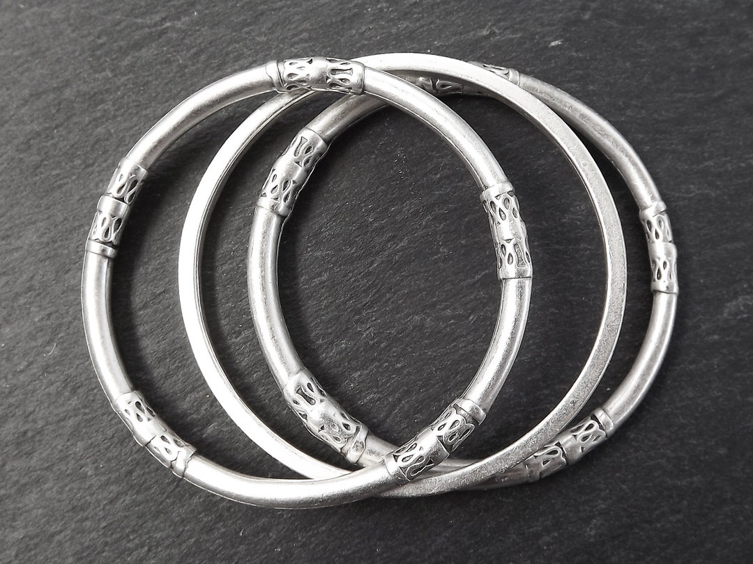 Three Simple Slim Stacking Bangle Set 2 - Ethnic Tribal Authentic ...
