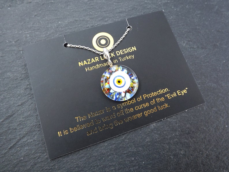 Colorful Evil Eye Necklace, Protective Turkish Nazar Amulet Talisman ...