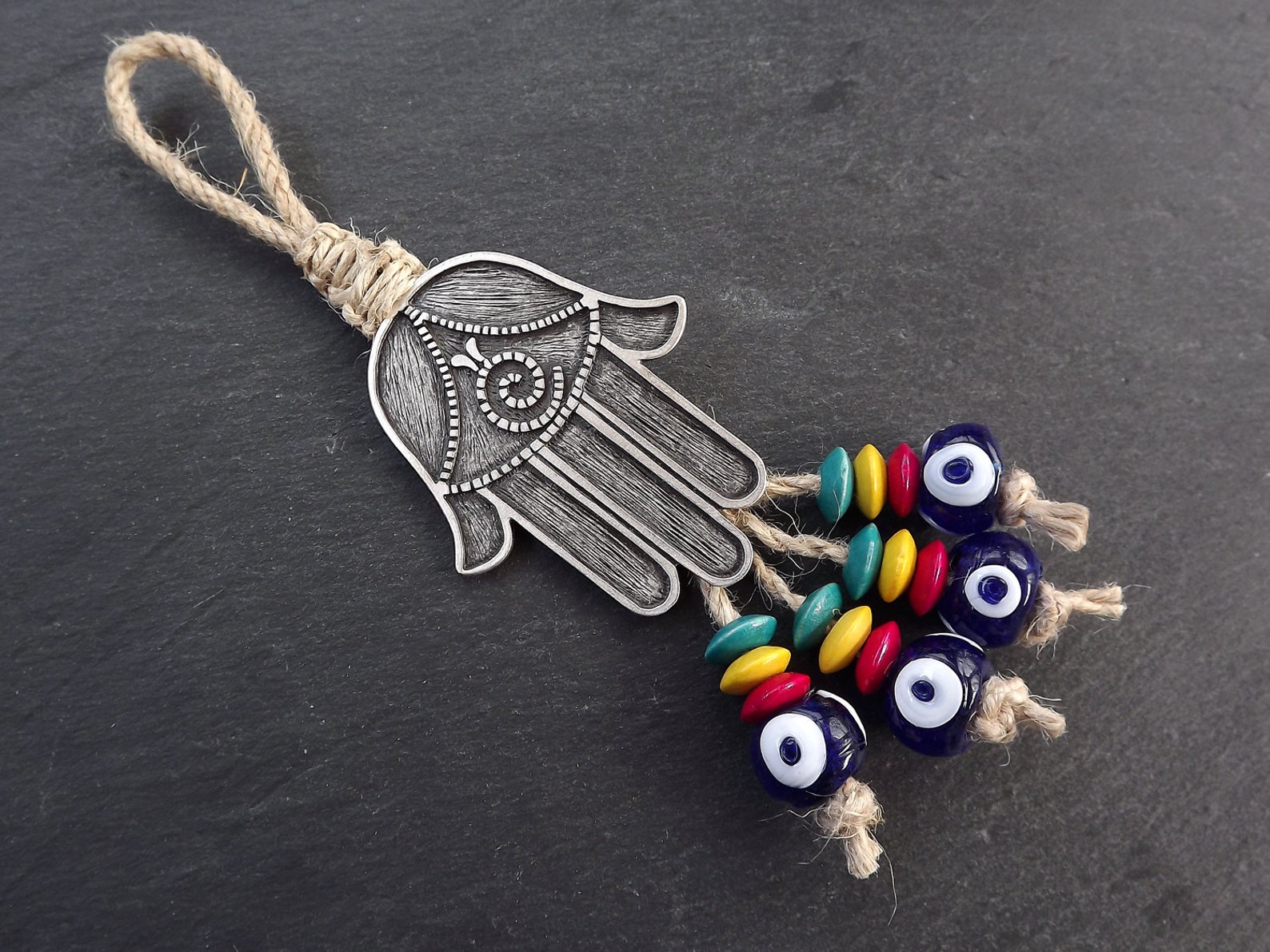 Evil Eye Wall Hanging Hamsa Wall Hanging Hamsa Hand Navy - Etsy