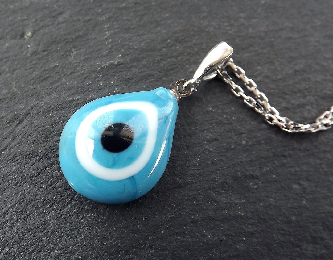 Evil Eye Necklace, Blue Evil Eye, Good Luck Charm, Good Luck Gift ...