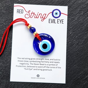 Red String Evil Eye Car Rearview Mirror Amulet Charm, Turkish Nazar Evil Eye Gift, New Home Good ...