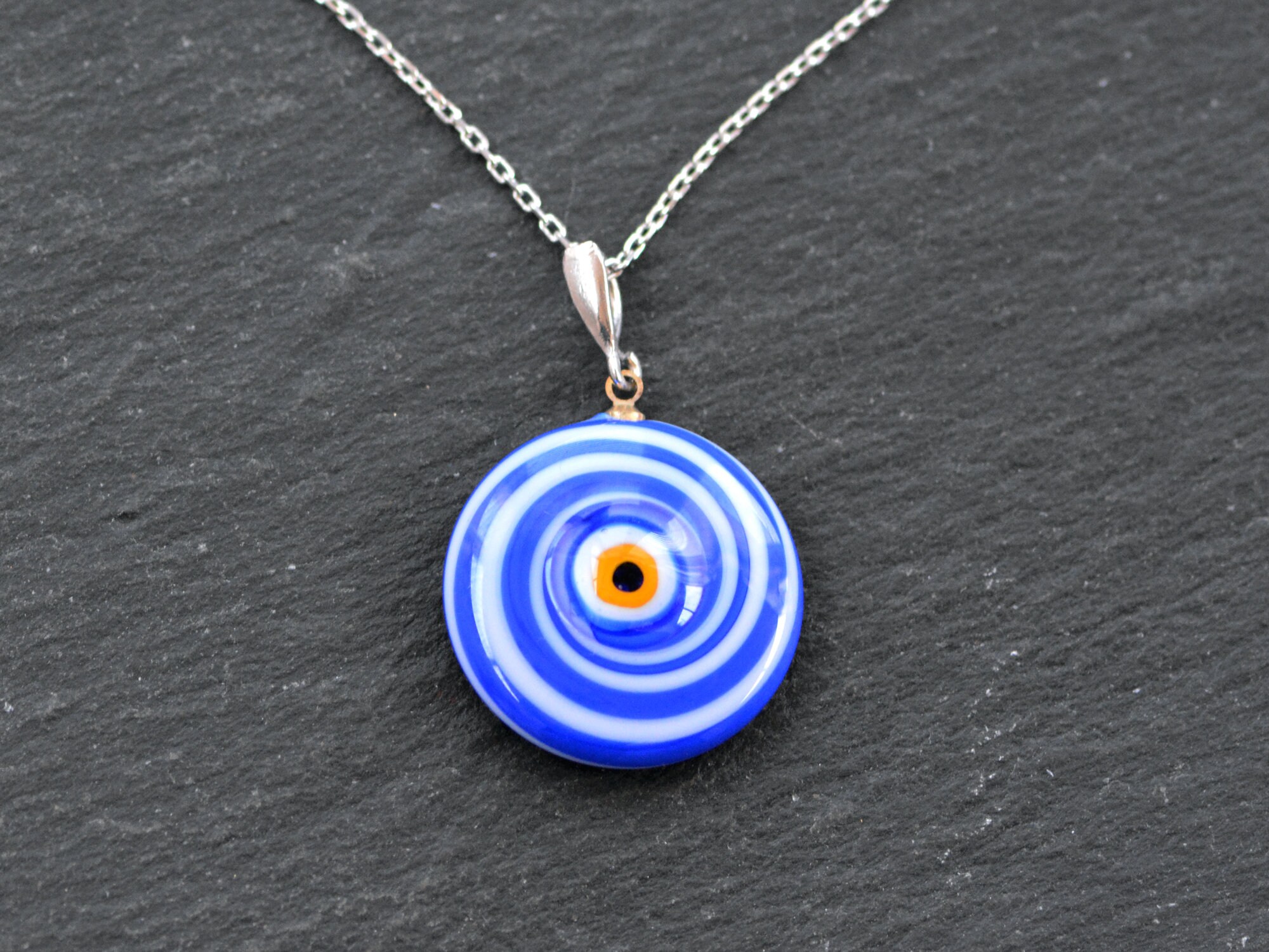 Blue Evil Eye Necklace Protective Turkish Nazar Amulet | Etsy