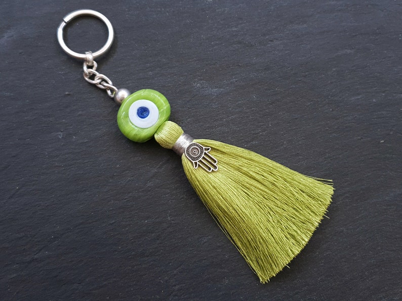 Evil Eye Key Chain Green Evil Eye Lime Green Key Chain - Etsy