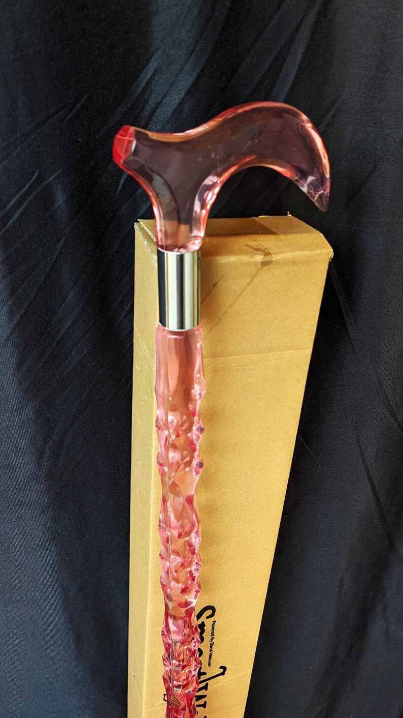 Luxury Pink Diamond Acrylic Walking Stick for Women | Elegant Crystal ...