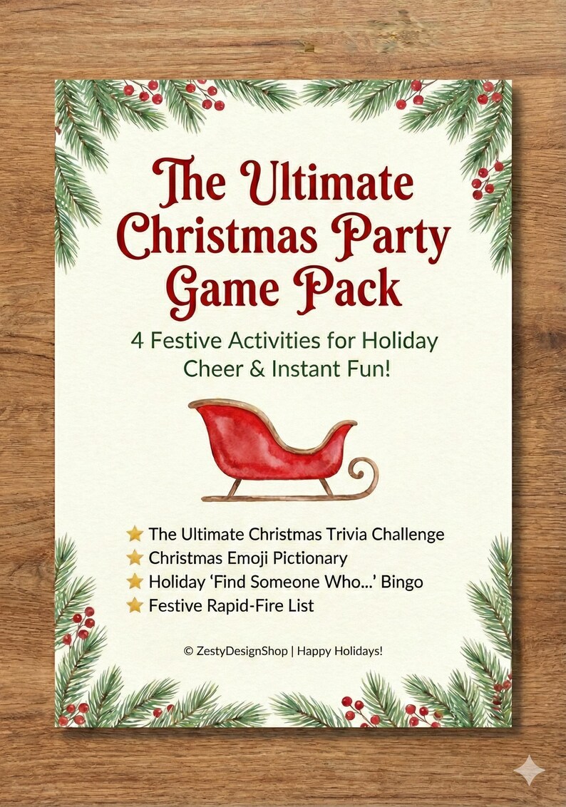 Christmas Party Games Bundle | Printable Holiday Game Night Fun ...
