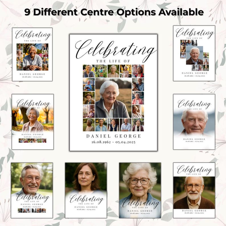 Funeral Poster Template, Celebration of Life, Memorial Sign, Funeral ...