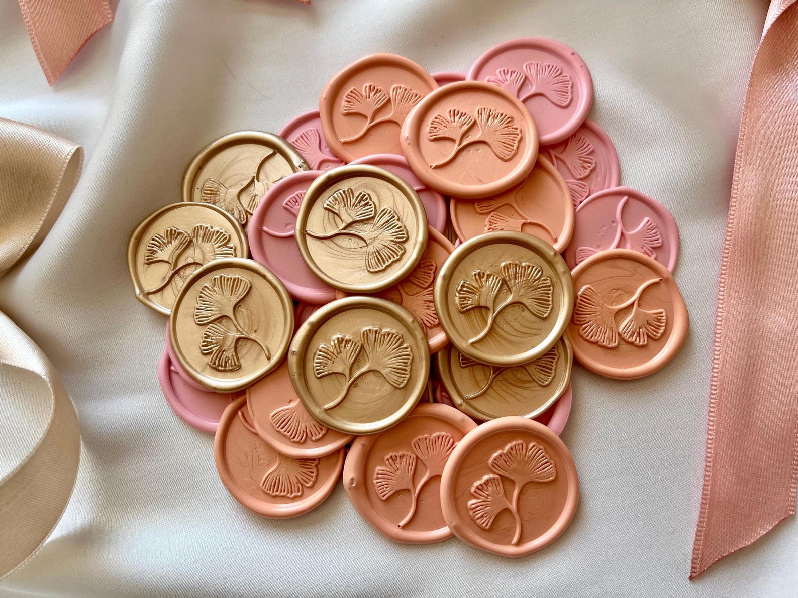 Ginkgo Leaf Wax Seal Stamp: Custom Wedding Initial Stickers - Etsy