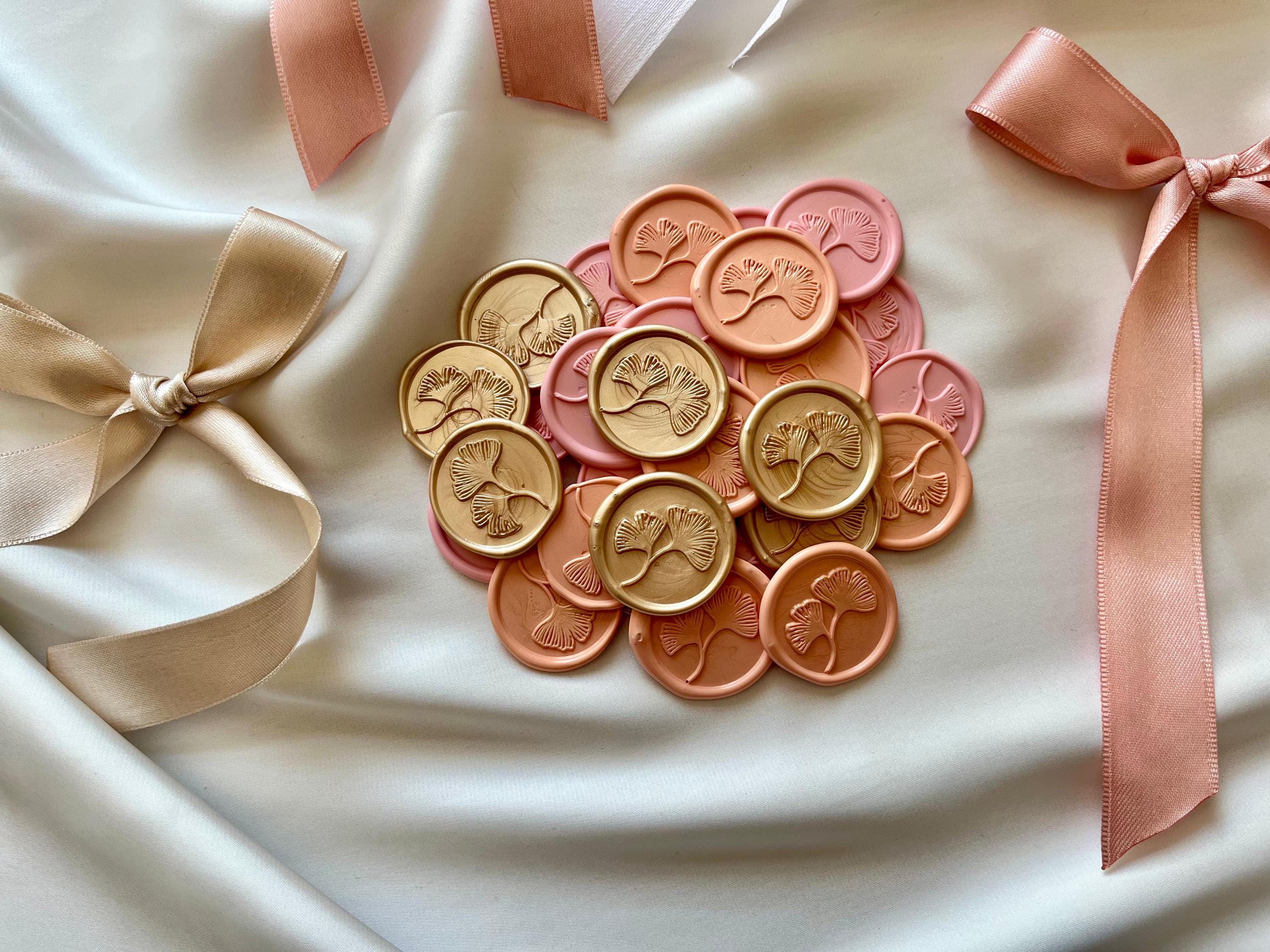 Ginkgo Leaf Wax Seal Stamp: Custom Wedding Initial Stickers - Etsy