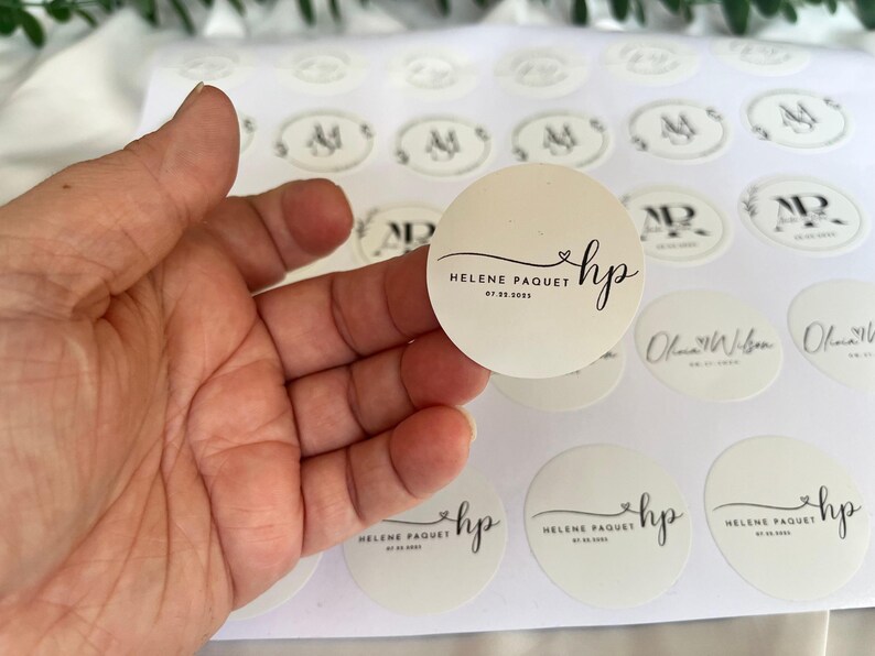 Custom Name & Date Wedding Stickers: Personalized Favor Seals - Etsy