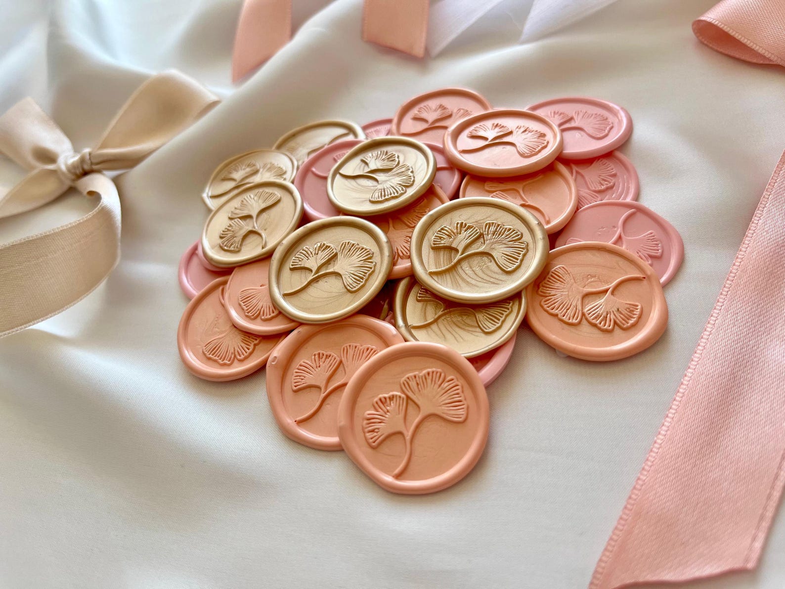 Ginkgo Leaf Wax Seal Stamp: Custom Wedding Initial Stickers - Etsy