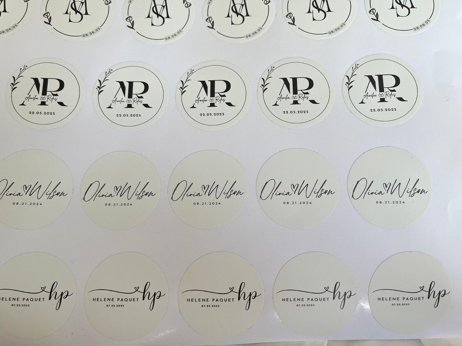 Custom Name & Date Wedding Stickers: Personalized Favor Seals - Etsy