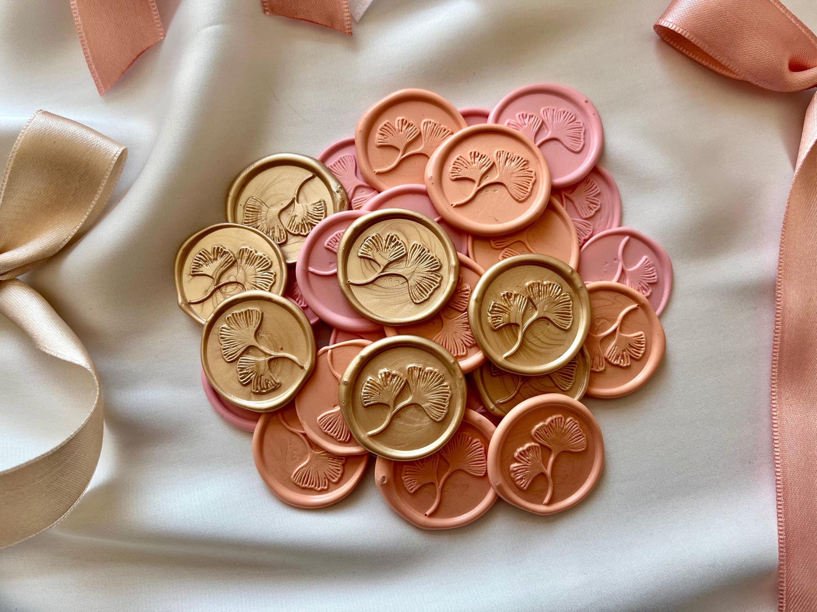 Ginkgo Leaf Wax Seal Stamp: Custom Wedding Initial Stickers - Etsy