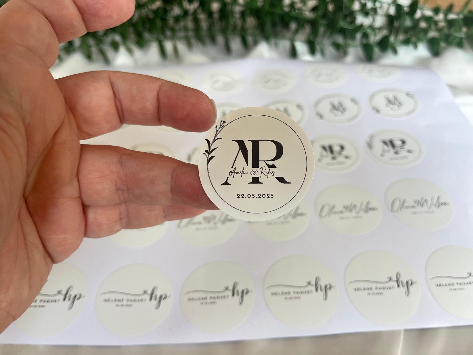 Custom Name & Date Wedding Stickers: Personalized Favor Seals - Etsy