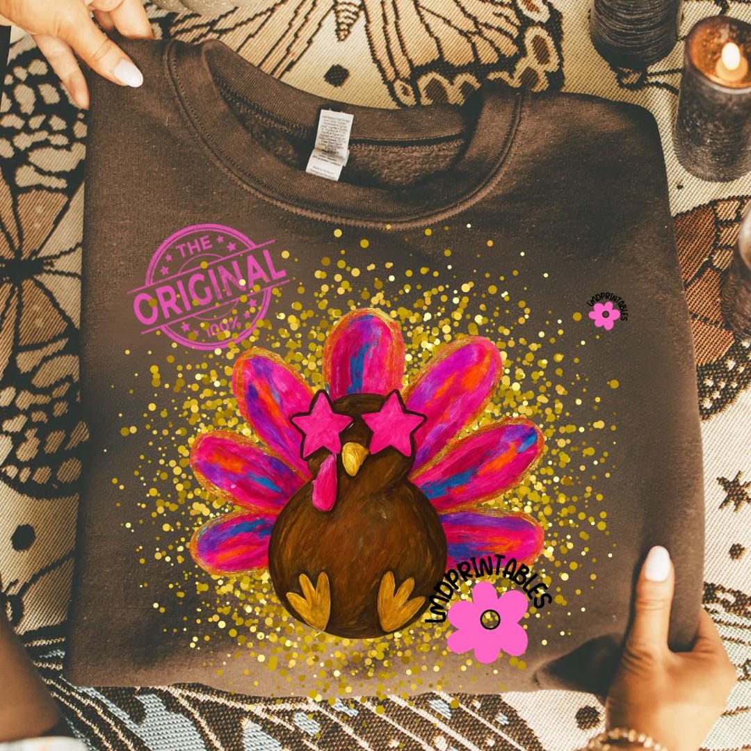 Brushstroke Turkey PNG, Gold Glitter Turkey Png, Girly Fall Png ...