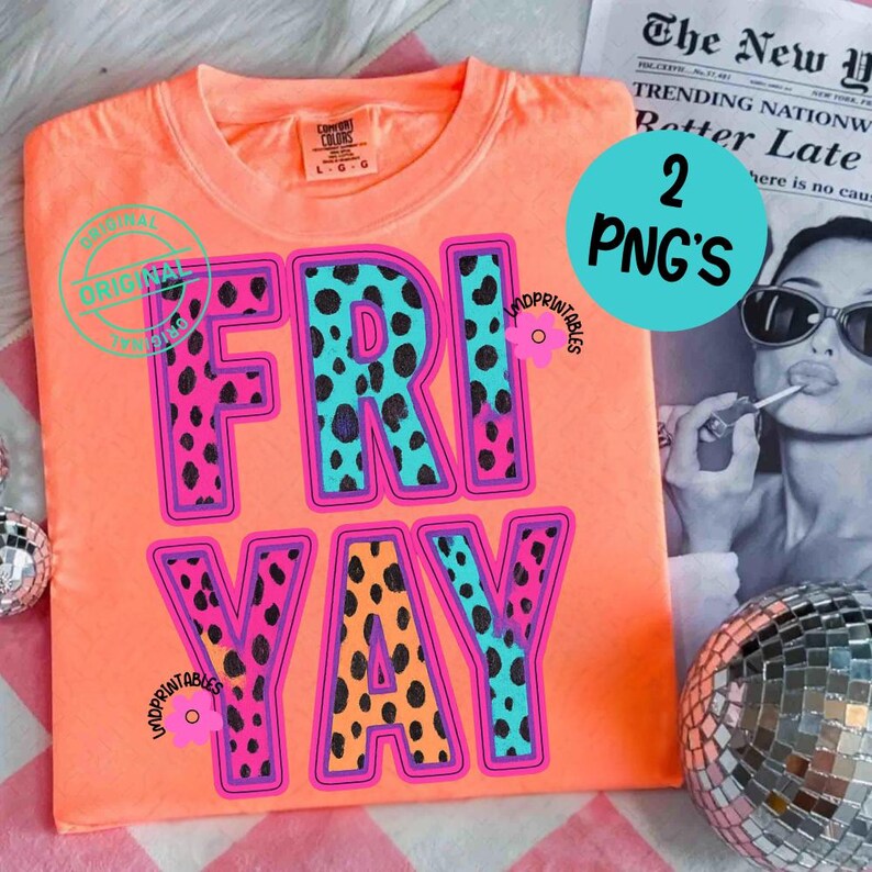 Friyay Png, Neon Friyay Leopard Png, Friday Png, Teacher Png, Preppy ...