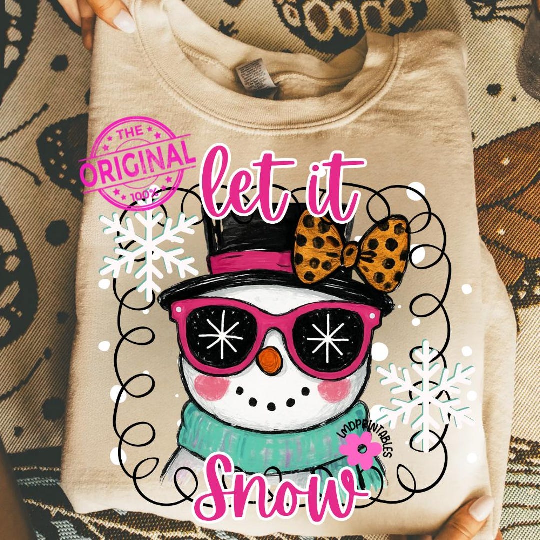 Preppy Snowman Png, Let It Snow Png, Preppy Christmas Png, Cute Snowman ...
