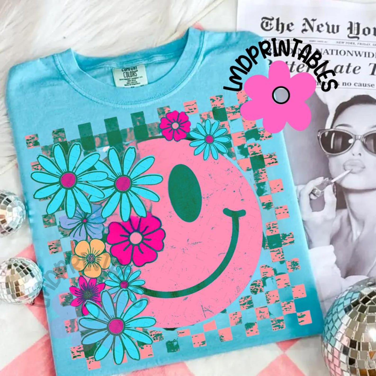 Retro Smiley Face Png, Smiley Floral Png, Happy Face Png, Motivational ...