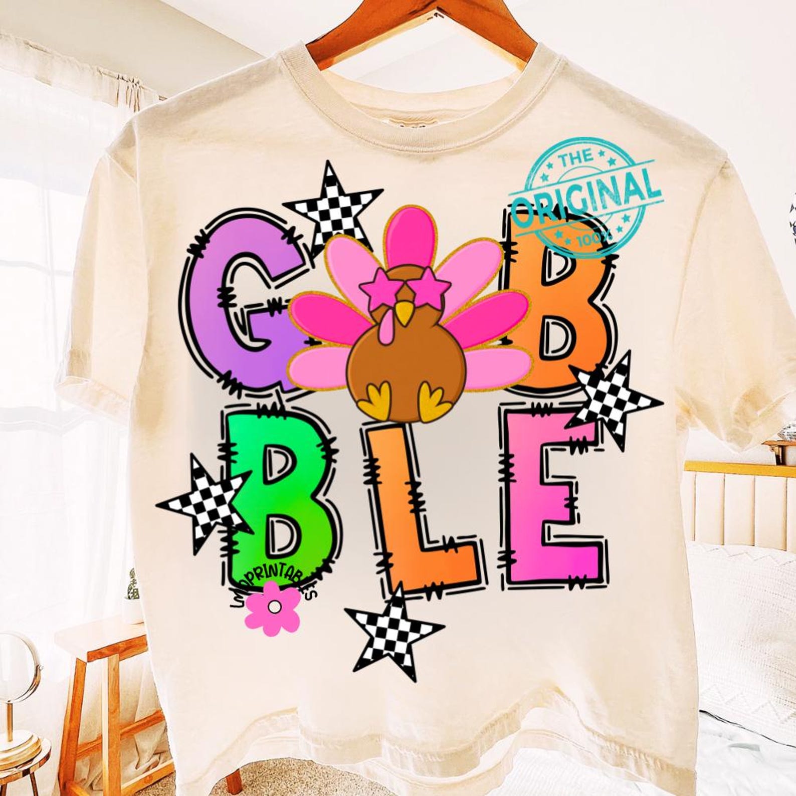Thanksgiving Gobble PNG, Preppy Turkey PNG, Thanksgiving Sublimation ...