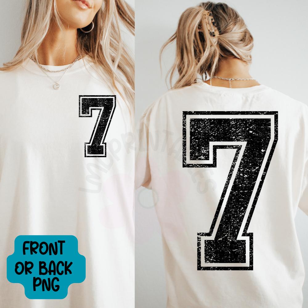 Jersey Number 7 PNG, Sport Number 7 Png Jersey Number Template, Varsity ...
