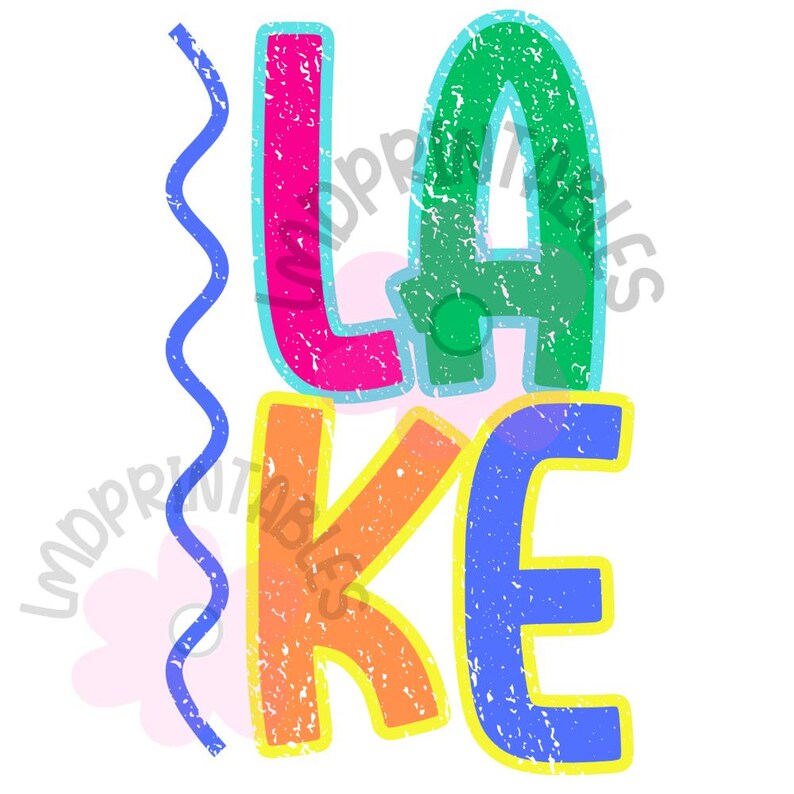 Distressed Lake PNG, Lake Life Png Summer Png Neon Trendy Summer Shirt ...