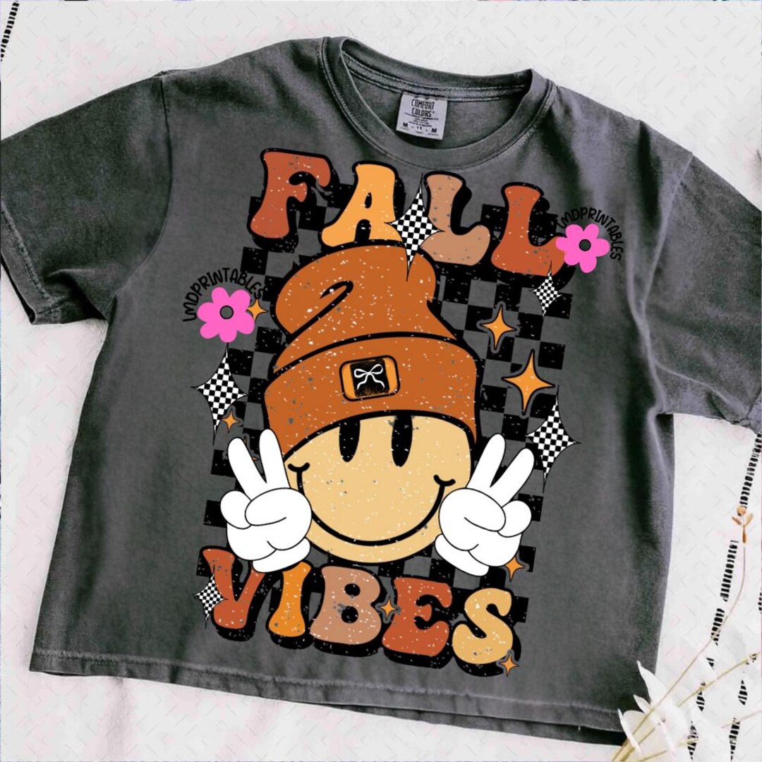 Fall Vibes Png, Fall Smiley Png, Fall Sublimation Png Retro Fall Png ...