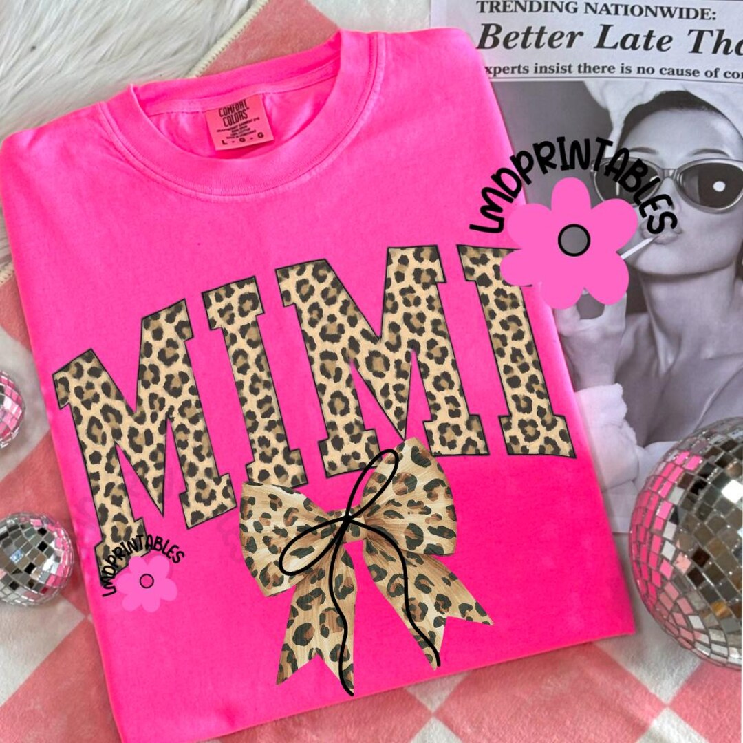 Mimi Leopard Print Mimi Coquette PNG, Retro Mimi Png Sublimation T ...