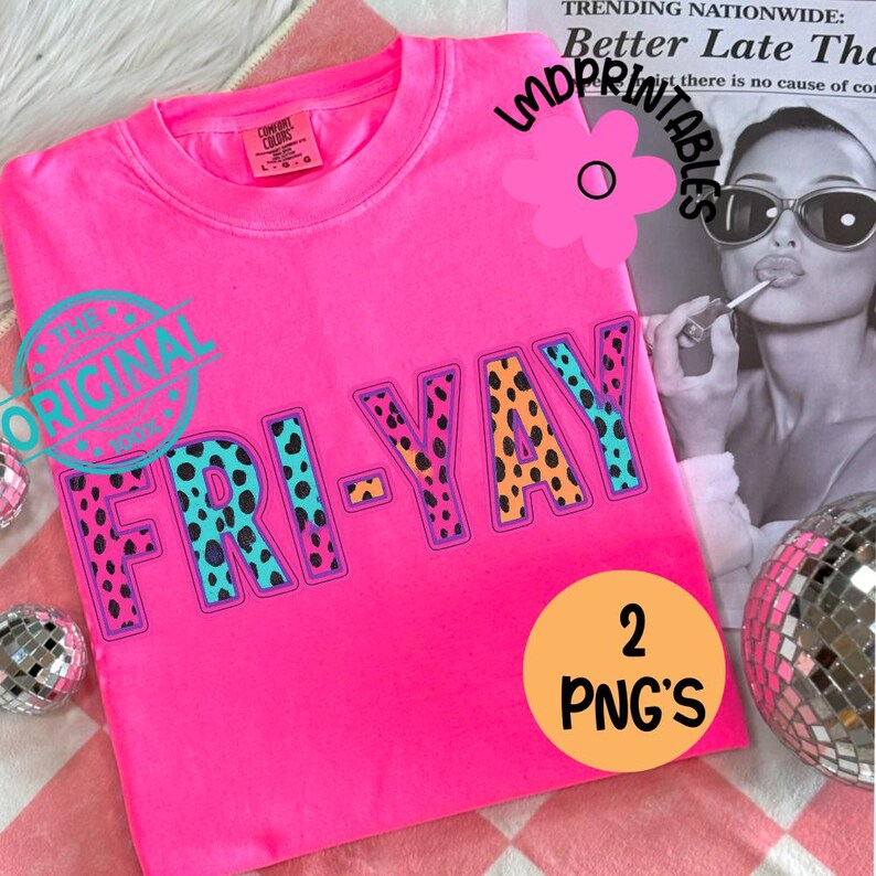 Friyay Png, Neon Friyay Leopard Png, Friday Png, Teacher Png, Preppy ...