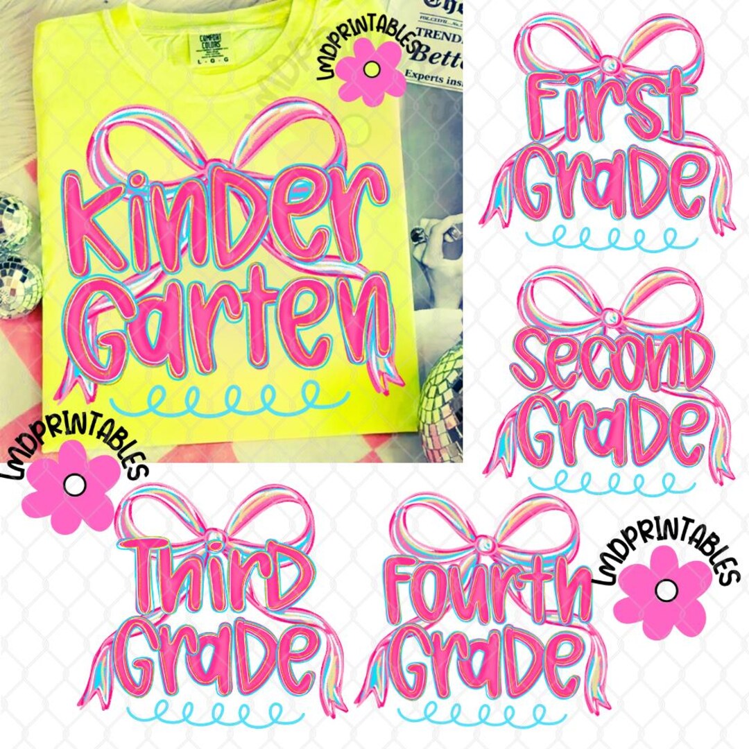 Preppy Back to School Bundle PNG, Coquette Teacher First Day of School ...