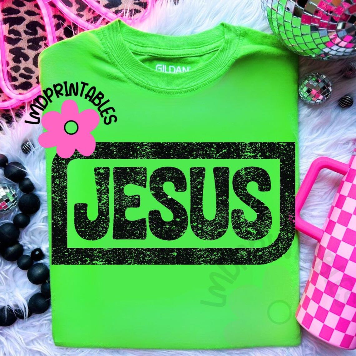 Jesus PNG, Retro Jesus Shirt Png, Christian Png, Neon Summer Jesus ...