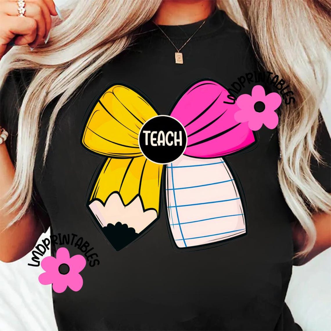 Teacher Pencil Paper Bow PNG Bundle, Back to School Png Teacher ...