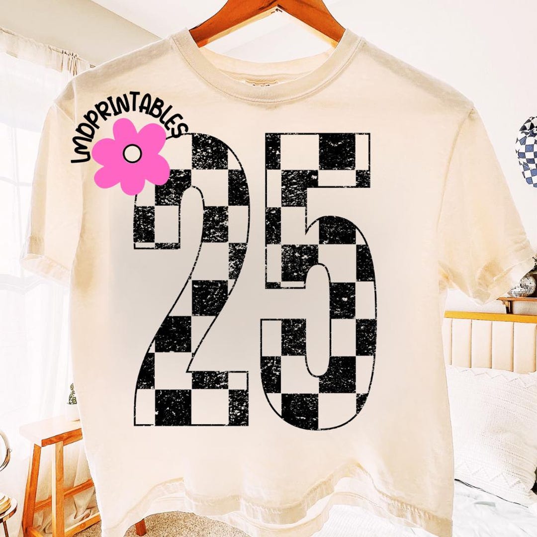 Number 25 PNG Sport Number 25 Png Jersey Number Template Checkered ...