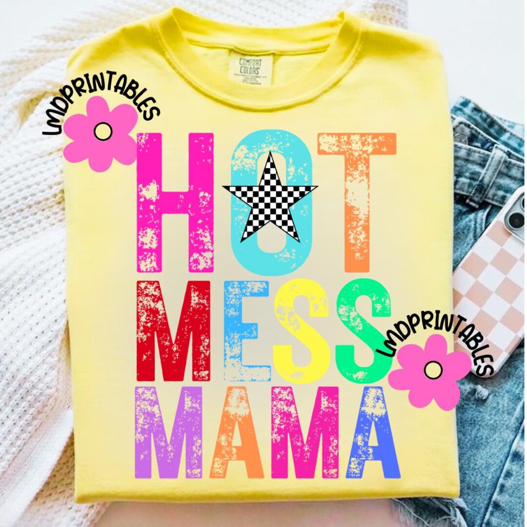 Hot Mess Mama Png, Funny Mom Png, Mom Life Png, Preppy Mama Png, Trendy ...