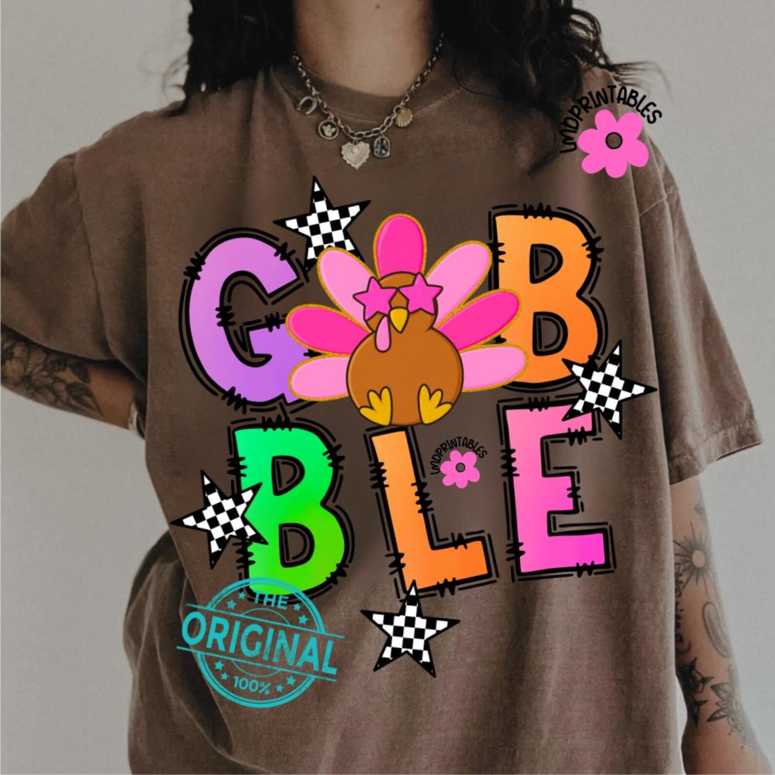 Thanksgiving Gobble PNG, Preppy Turkey PNG, Thanksgiving Sublimation ...