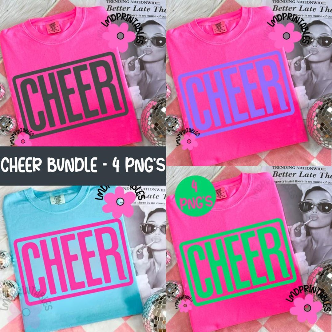 Cheer Bundle PNG, Cheer Png, Neon Cheer Png, Cheerleader Png, Retro ...