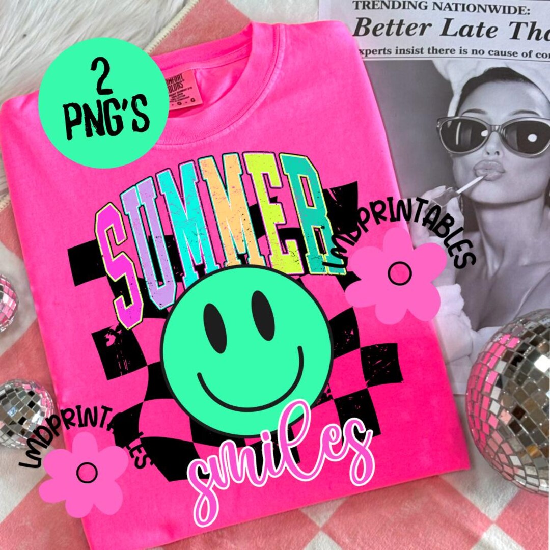 Summer PNG, Summer Smiles Png, Smiley Png, Retro Summer Png, Summertime ...