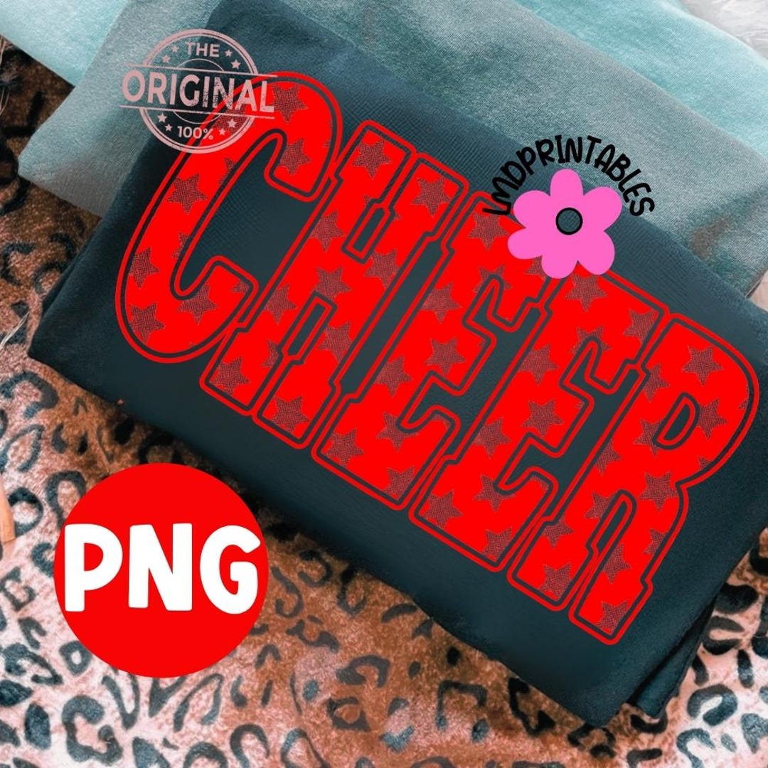 Preppy Red Cheer Png, Cheer Shirt Sublimation, Cheerleader Png ...