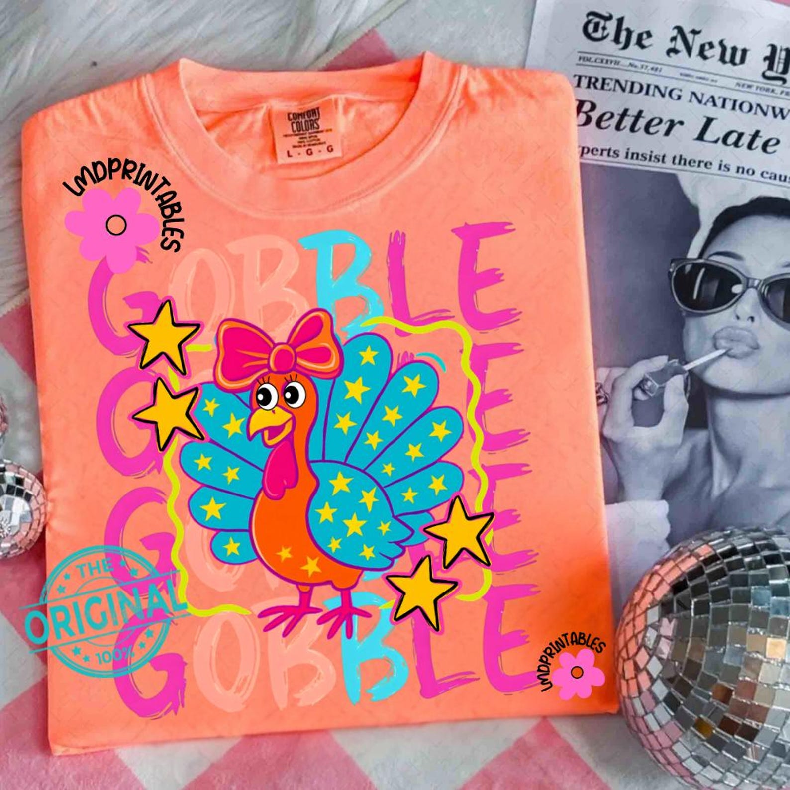 Gobble Turkey PNG, Preppy Turkey Png, Girly Fall Png Coquette ...