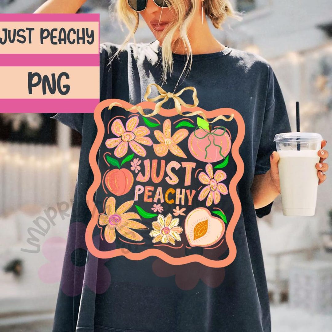 Preppy Floral Peach Png, Just Peachy Png, Summer Peach Png, Coquette ...