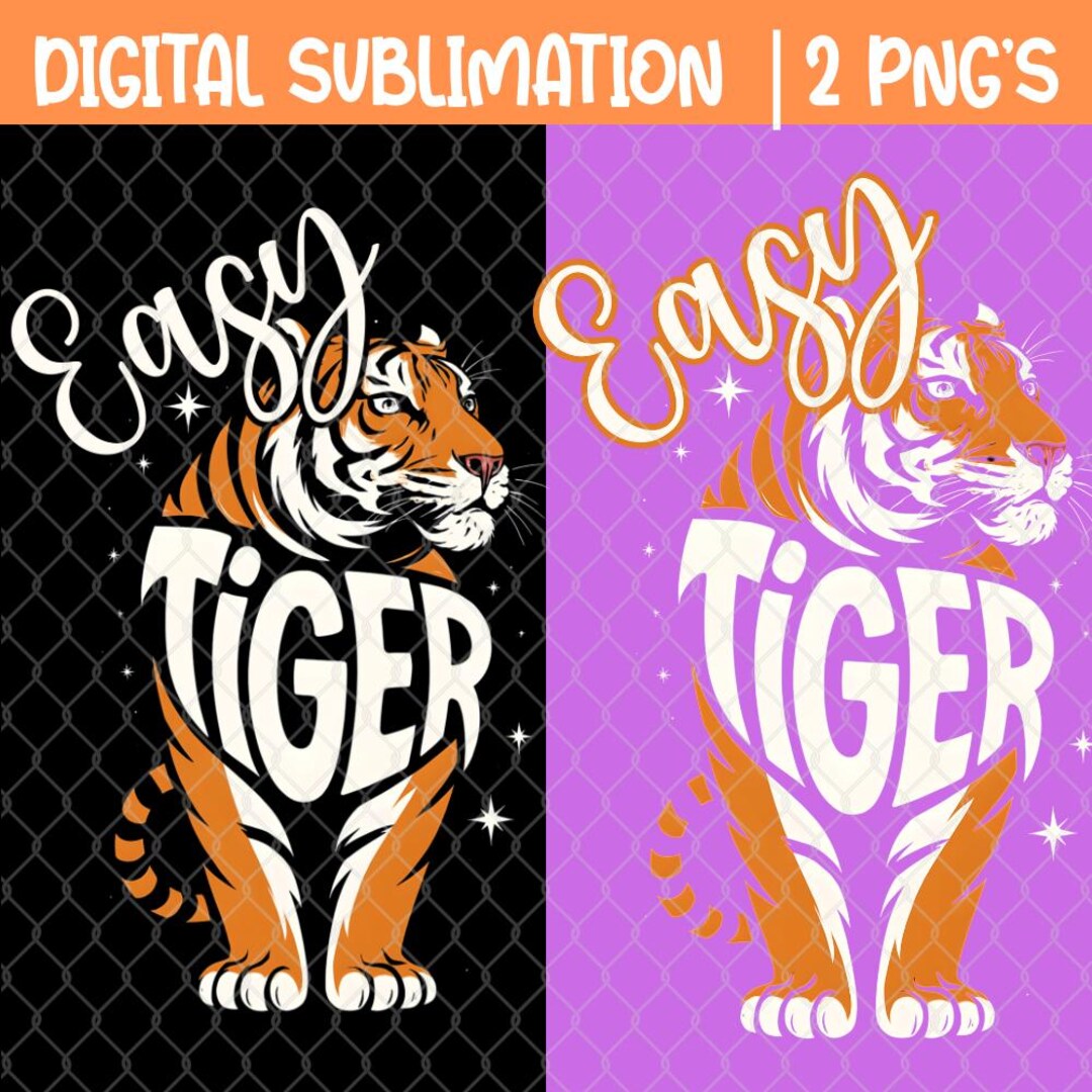 Easy Tiger PNG, Retro Boho Tiger PNG, Trendy Aesthetic Shirt PNG, Easy ...