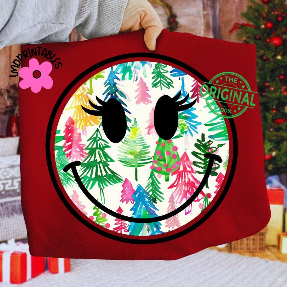 Christmas Smile Png, Merry Christmas Happy Face Png, Preppy Christmas ...
