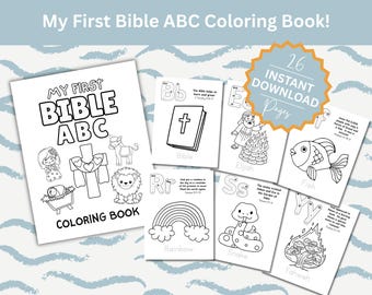 Bible ABC Tracing & Writing Coloring Pages for Kids | Digital Download ...