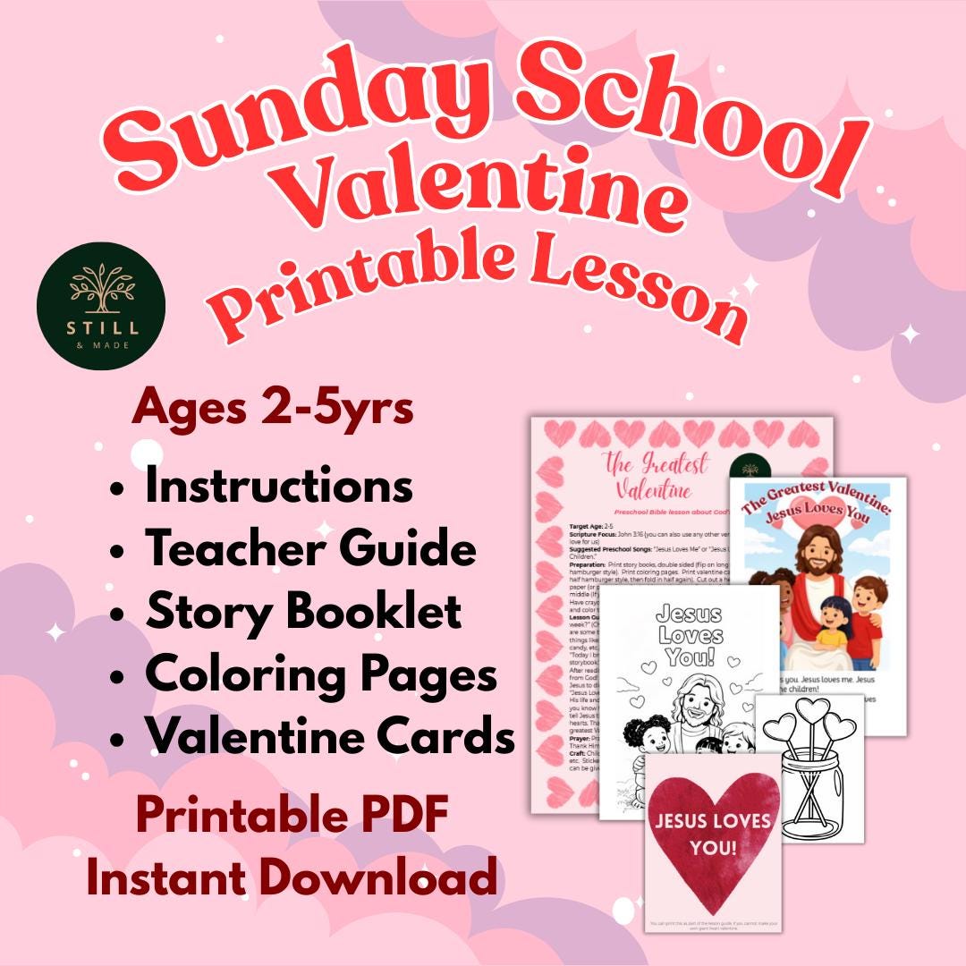 Preschool Valentine Lesson – Jesus Loves You, Printable Activities ...